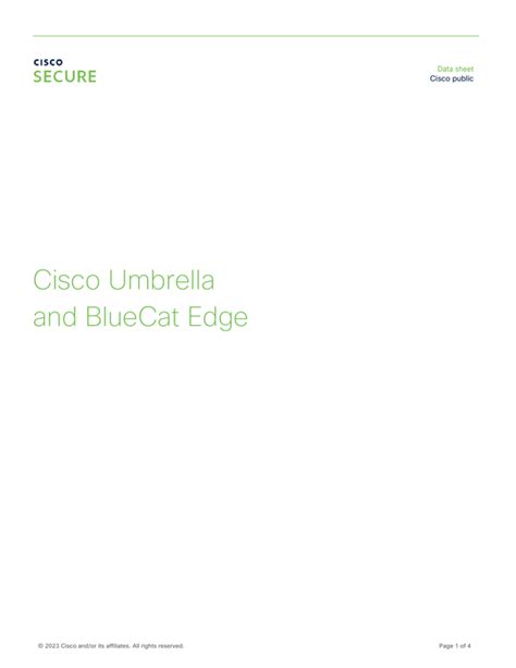 Cisco Umbrella And Bluecat Edge Datasheet