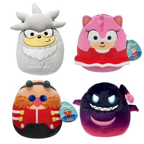 Squishmallow Sonic Collection 8” Sonic Silver Amy Dr Eggman And Dark