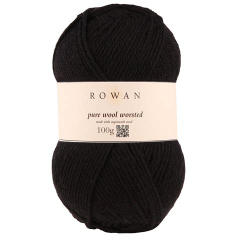 Rowan Pure Wool Superwash Worsted Aran Yarn 100g Black 109