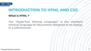 Chapter Html And Css Introduction Module Pptx Web Design And Html Internet