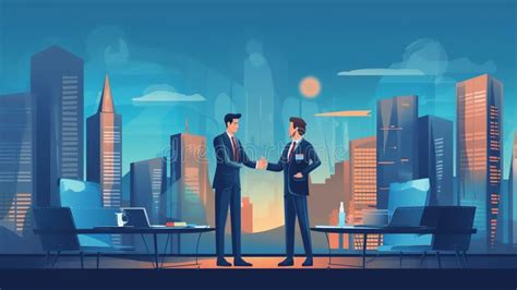Generative Ai Building Agreement Handshake Vector Stock Illustration Illustration Of People