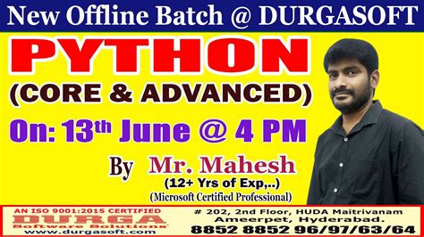 PYTHON Offline Training DURGASOFT YouTube
