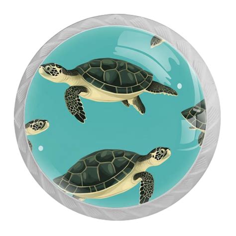 Cute Cartoon Turtles Seamless Custom Drawer Knobs Cabinet Knobs Abs