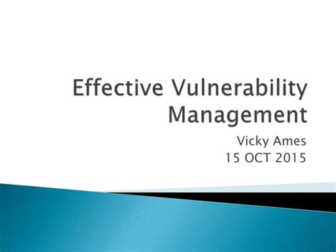 Effective Vulnerability Management Pptx