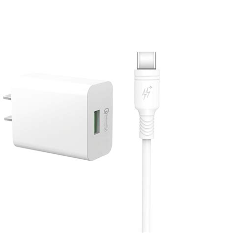Hálózati Töltőfej Adapter Type C Adatkábel Töltőkábel 18w Fehér