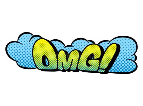 Comic Book Sound. Colored Hand Drawn Speech Bubble. OMG Sound Chat Text Effect in Pop Art Style ...