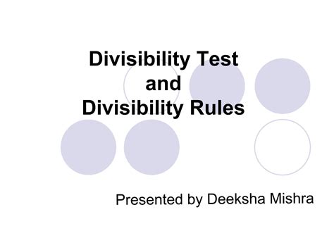 Divisibility Test Of 3 4 9 And Divisibility Rule Pptx