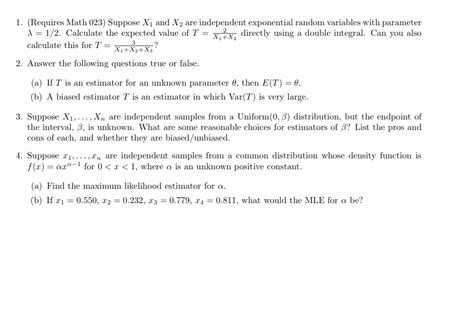 Solved Requires Math 023 ﻿suppose X1 ﻿and X2 ﻿are