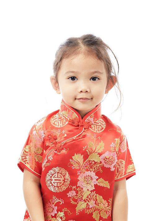 Premium Photo Portrait Of Cute Girl Standing Against White Background