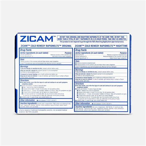 Fsa Eligible Zicam Cold Remedy Rapidmelts Original And Nighttime Combo