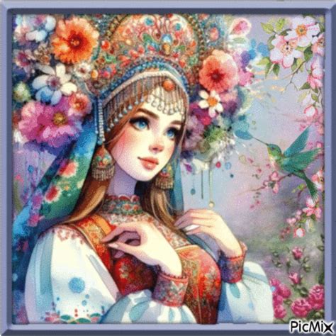 Акварельный портрет Бесплатный анимированный гифка Picmix