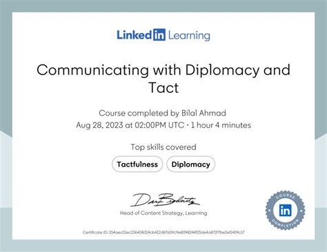 bilal ahmad on linkedin certificate of completion