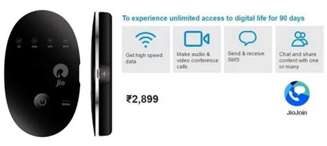 JioFi G MiFi Hotspot Device Open Sale For Rs With Jio Preview Offer Telecomm In