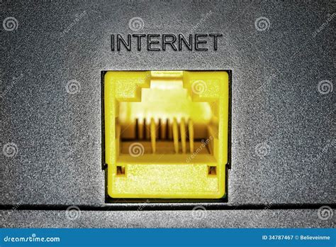Socket For Internet Connection Stock Image Image Of Ethernet Macro 34787467