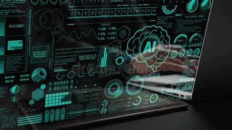Futuristic Interface With Data Visualizations And Artificial