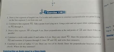 exercise 13b iii 1 draw a line segment of length 6 cm usé a ruler and c