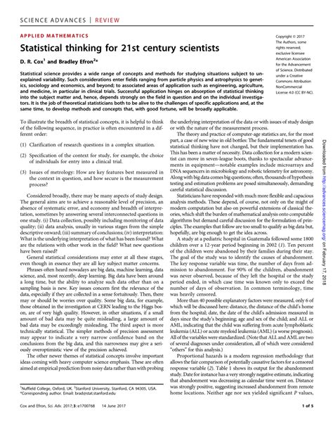 Pdf Statistical Thinking For 21st Century Scientists