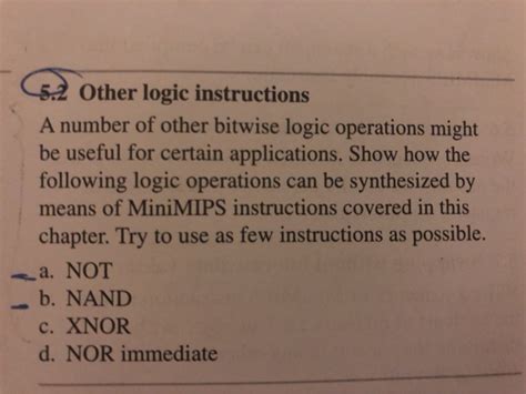 solved other logic instructions a number of other bitwise