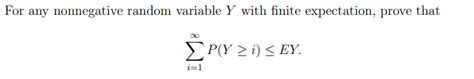 For Any Nonnegative Random Variable Y With Finite