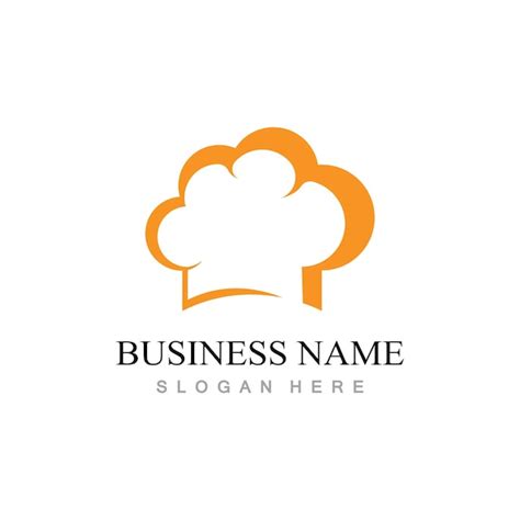 벡터 일러스트 템플릿이 있는 요리사 모자 로고 디자인 프리미엄 벡터