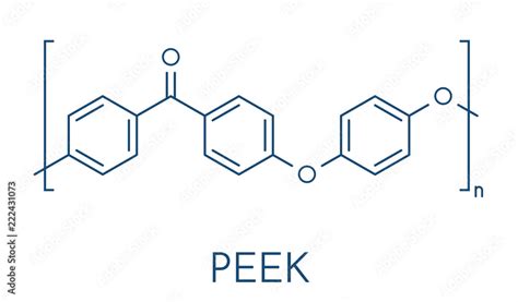Polyether Ether Ketone Peek Polymer Chemical Structure Skeletal