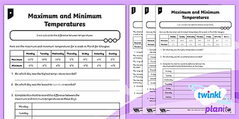 Maths Y6 Problems Involving Maximum And Minimum Temperatures