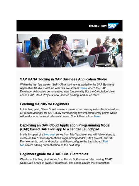 Sap Developer News January 2021 Pdf Information Science Software Engineering