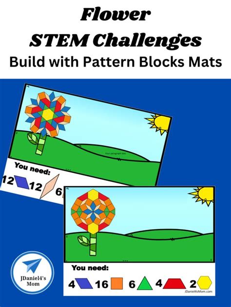 Flower STEM Challenges Build Pattern Block Mats