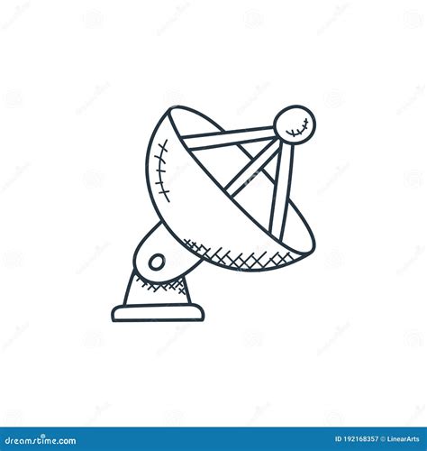 Satellite Dish Icon Vector From Space And Aircraft Concept Thin Line Illustration Of Satellite