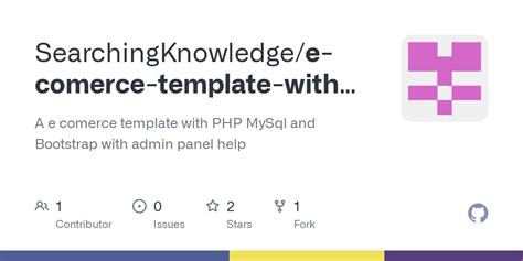 Github Searchingknowledgee Comerce Template With Php Mysql And