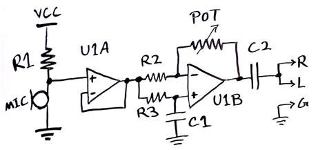Microphone Amplifier Circuit Using Op Amp Circuit Diagram