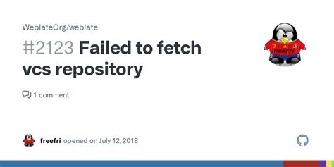 Failed To Fetch Vcs Repository · Issue 2123 · Weblateorgweblate · Github