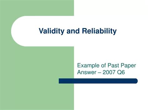 PPT Validity And Reliability PowerPoint Presentation Free Download ID 6587478