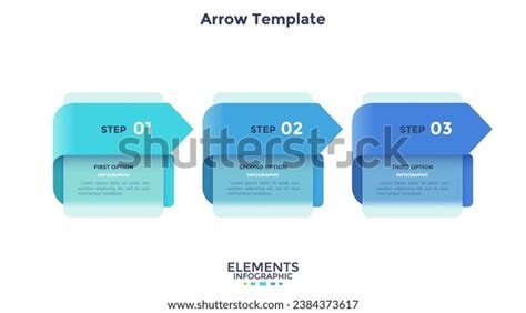 Three Paper Colorful Overlapping Arrows Placed Stock Vector Royalty