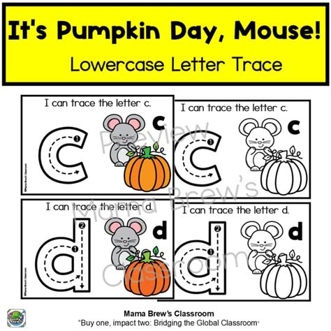 Its Pumpkin Day Mouse Abc Letter Trace Lowercase Letters Tpt