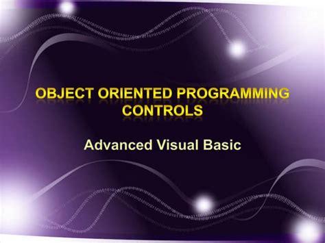 advanced vb object oriented programming controls ppt