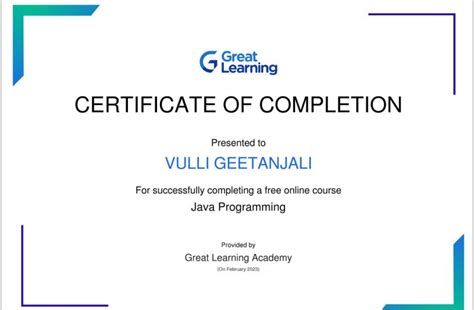 geetanjali vulli on linkedin greatlearning javaprogramming certified