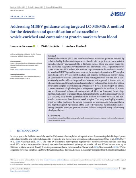Pdf Addressing Misev Guidance Using Targeted Lc‐msms A Method For The Detection And