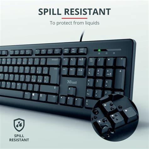 Buy Trust TKM 250 Wired Keyboard And Mouse Set Black UK 23979 From Codex Office Solutions Ireland