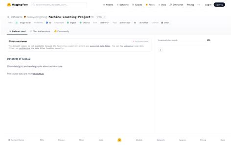 Machine Learning Project 3d建模数据集 建筑设计数据集