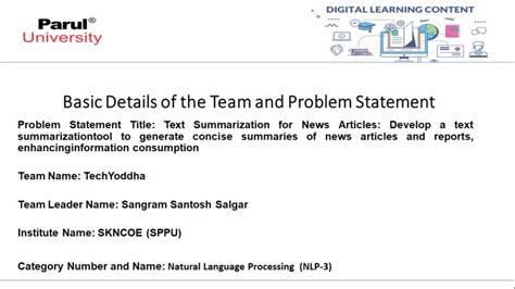 Sangram Salgar 🇮🇳 On Linkedin Hackathon Textsummarization Nlp