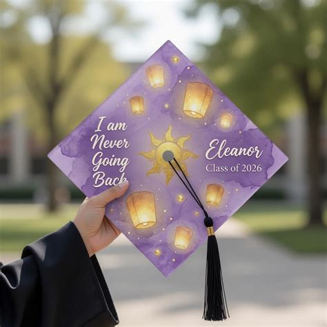 Rapunzel Lantern Graduation Cap Topper Tangled Inspired I Am Never