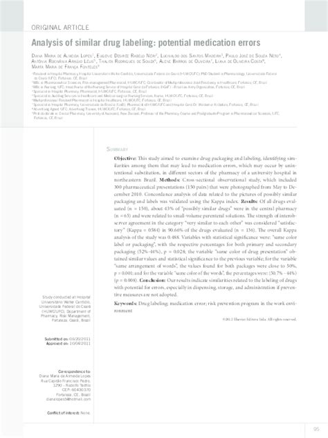 pdf analysis of similar drug labeling potential medication errors