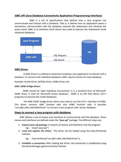 Jdbc Api Pdf Software Development Information Technology