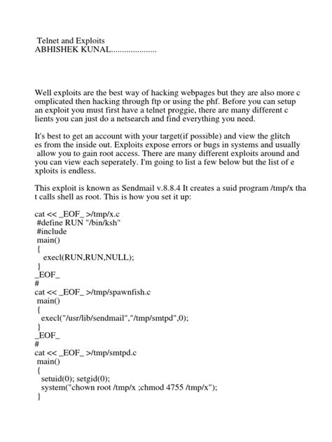 telnet exploit pdf system software cybercrime