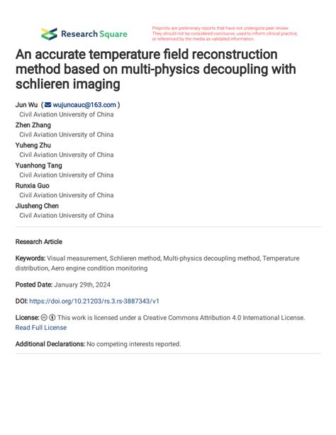 Pdf An Accurate Temperature Field Reconstruction Method Based On