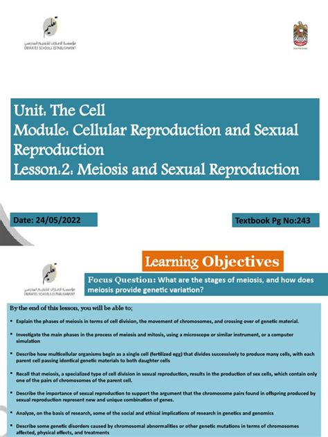 Ca Lesson 2 Meiosis And Sexual Reproduction Pdf Meiosis Chromosome