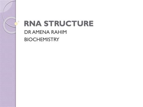 PPT RNA STRUCTURE PowerPoint Presentation Free Download ID 3095261