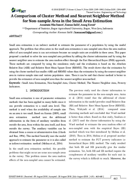 Pdf A Comparison Of Cluster Method And Nearest Neighbor Method For