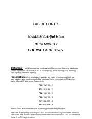 Topology Assignment Pdf LAB REPORT NAME Md Ariful Islam ID COURSE CODE